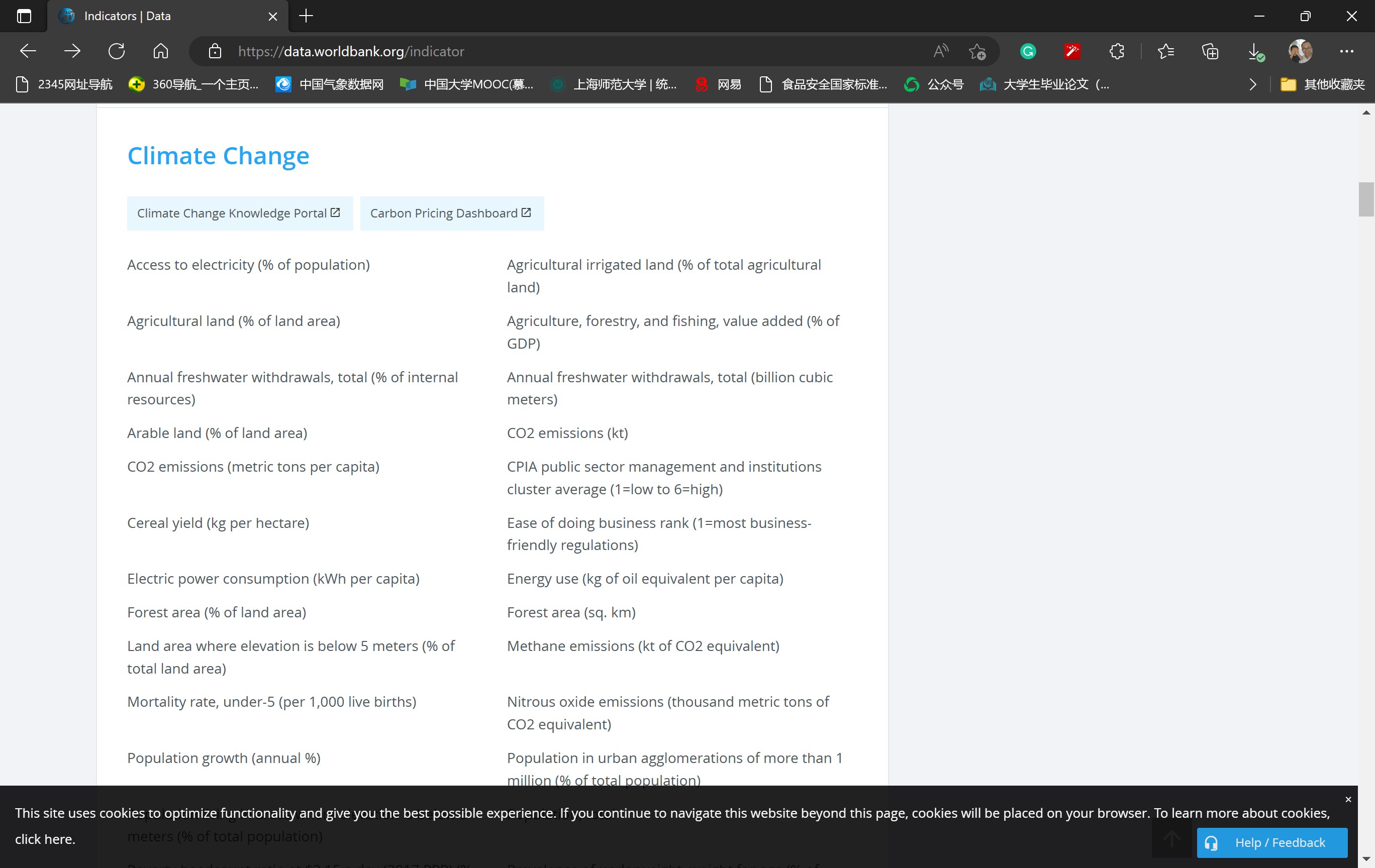 全球生态环境数据库信息汇总